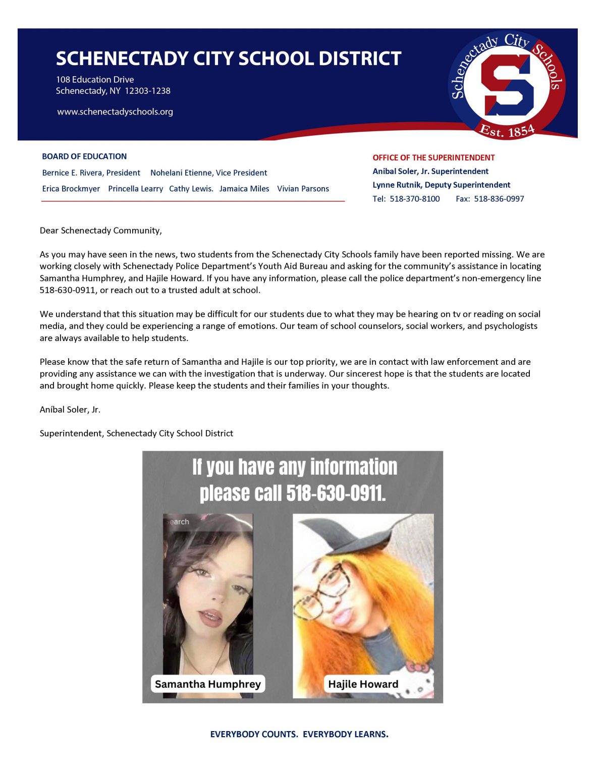 On the lookout for two missing Schenectady students - Scotia-Glenville ...