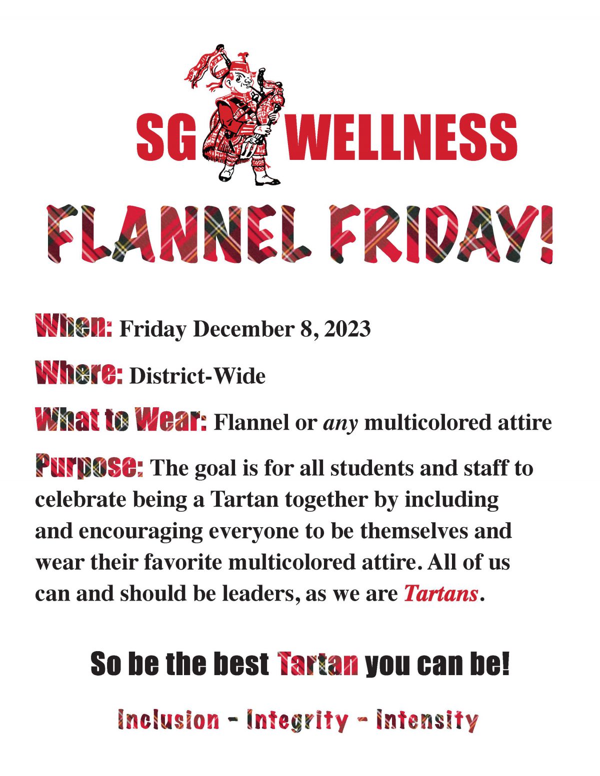 FLANNEL FRIDAY - December 8 - Scotia-Glenville Central School District